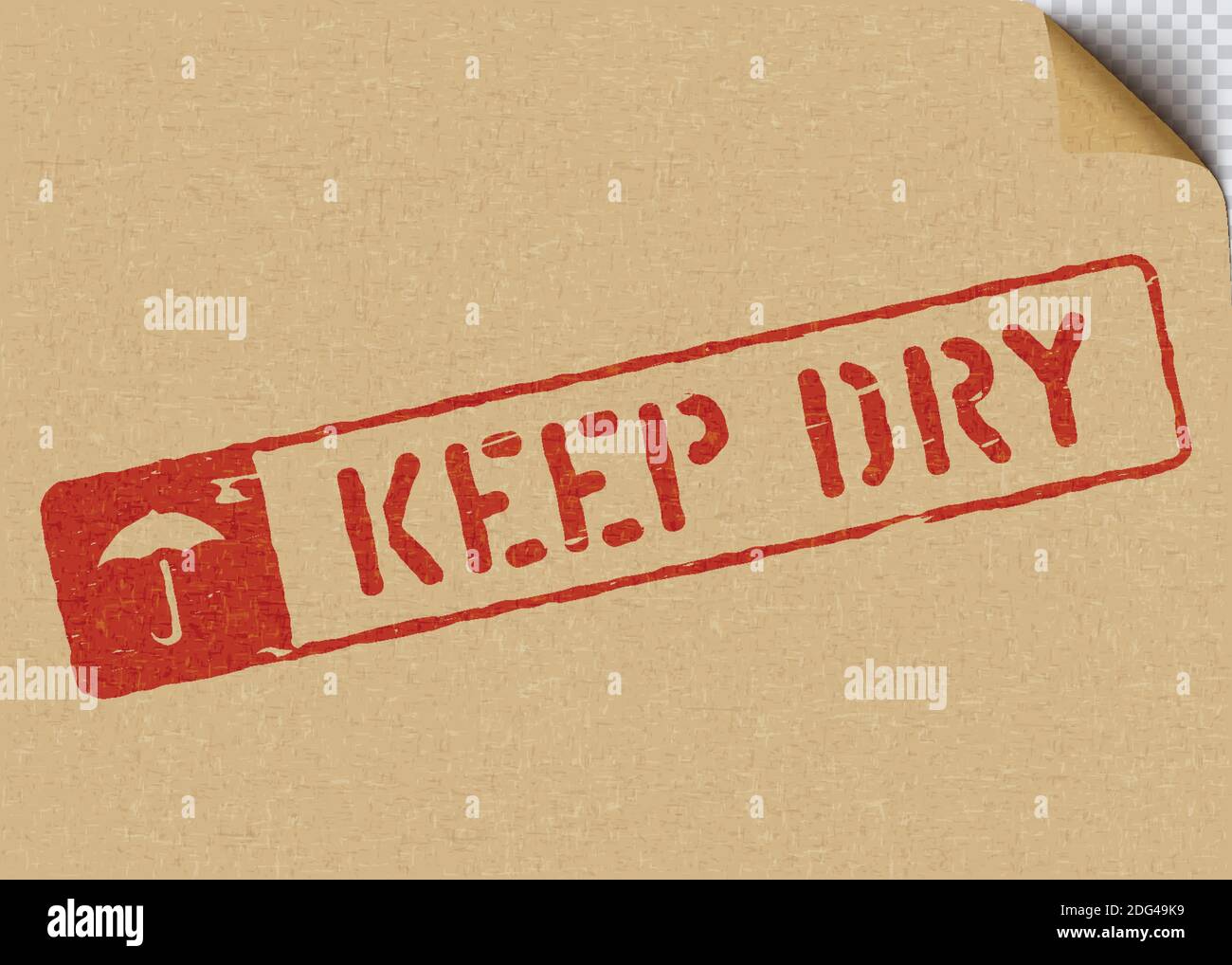 keep dry grunge vector box sign with umbrella on craft paper Stock ...