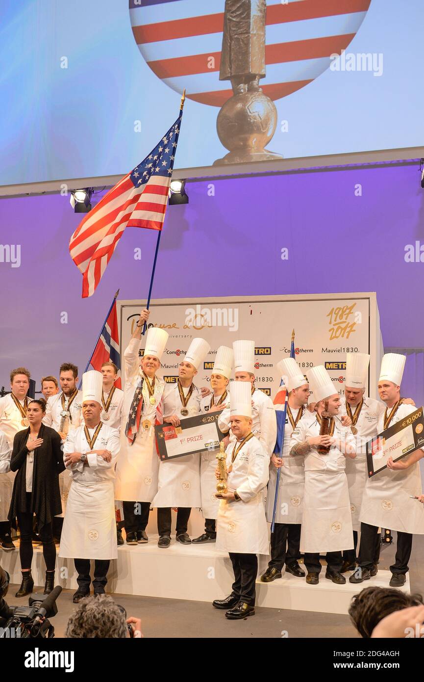 Jerome Bocuse, Joel Robuchon, Thomas Keller and winners Christopher ...