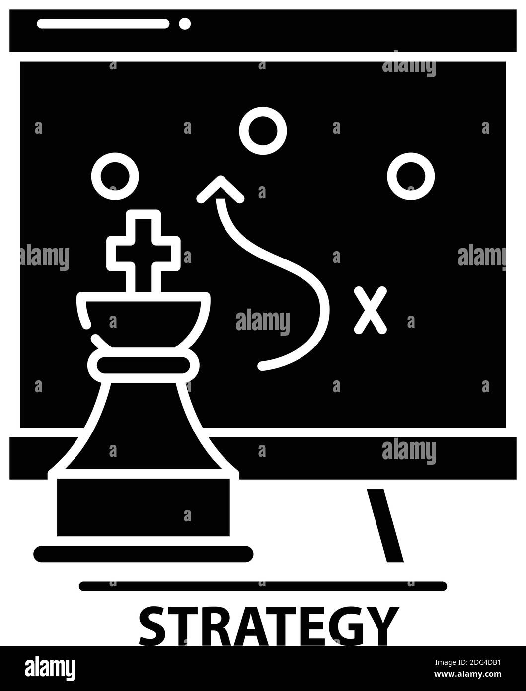 strategy symbol icon, black vector sign with editable strokes, concept ...