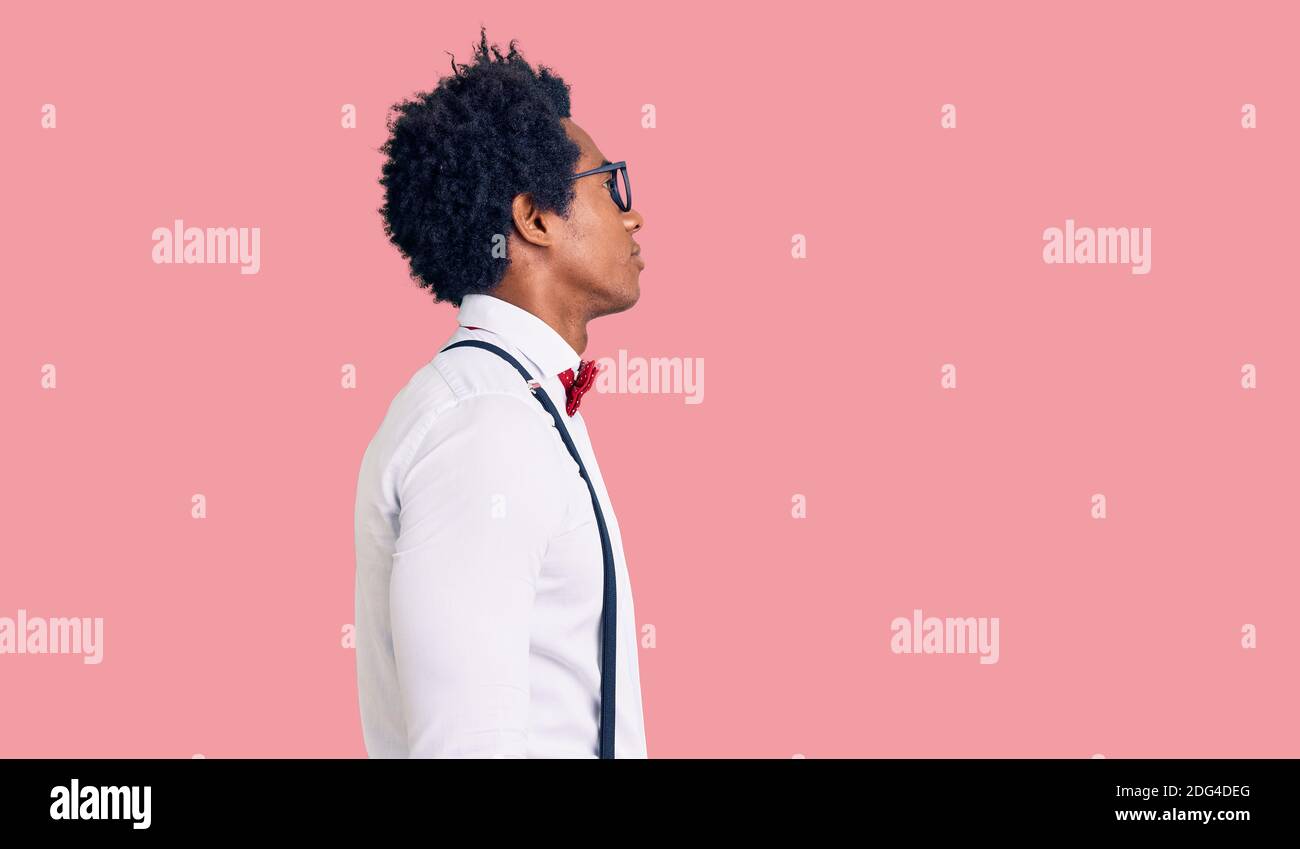 Handsome african american man with afro hair wearing hipster elegant ...