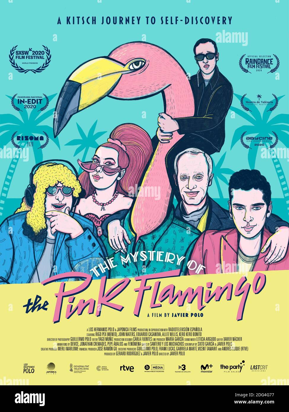 THE MYSTERY OF THE PINK FLAMINGO, international poster, top: Rigo Pex ...