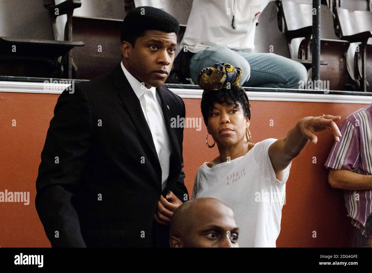 ONE NIGHT IN MIAMI, from left: Eli Goree, director Regina King, on set ...