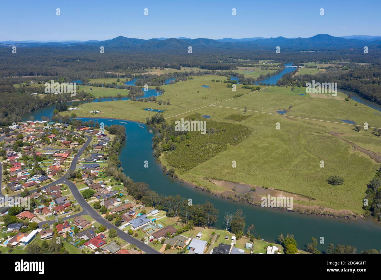 The Kalang river near Urunga on the New South Wales north coast ...