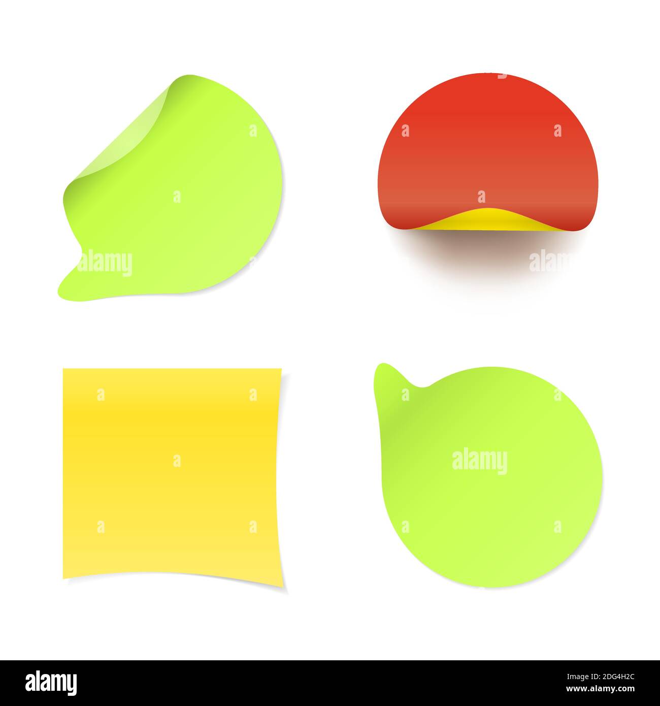 Stickers Vector isolated icons in realistic style Set of four ...