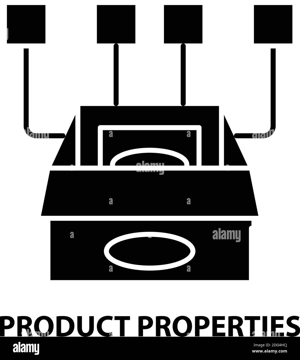 product properties icon, black vector sign with editable strokes ...