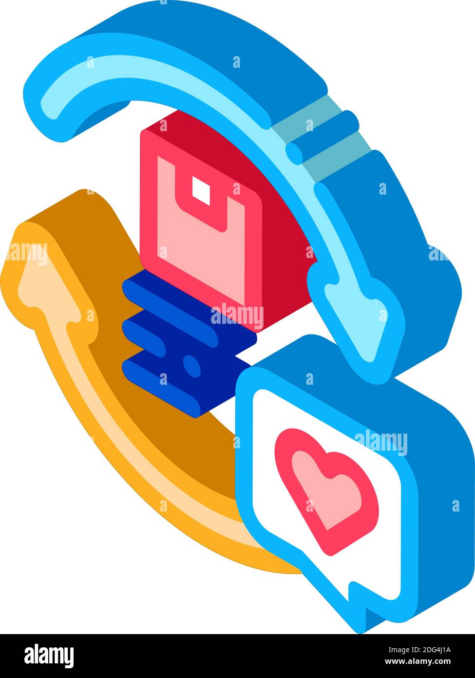 company and client circular relationship isometric icon vector ...