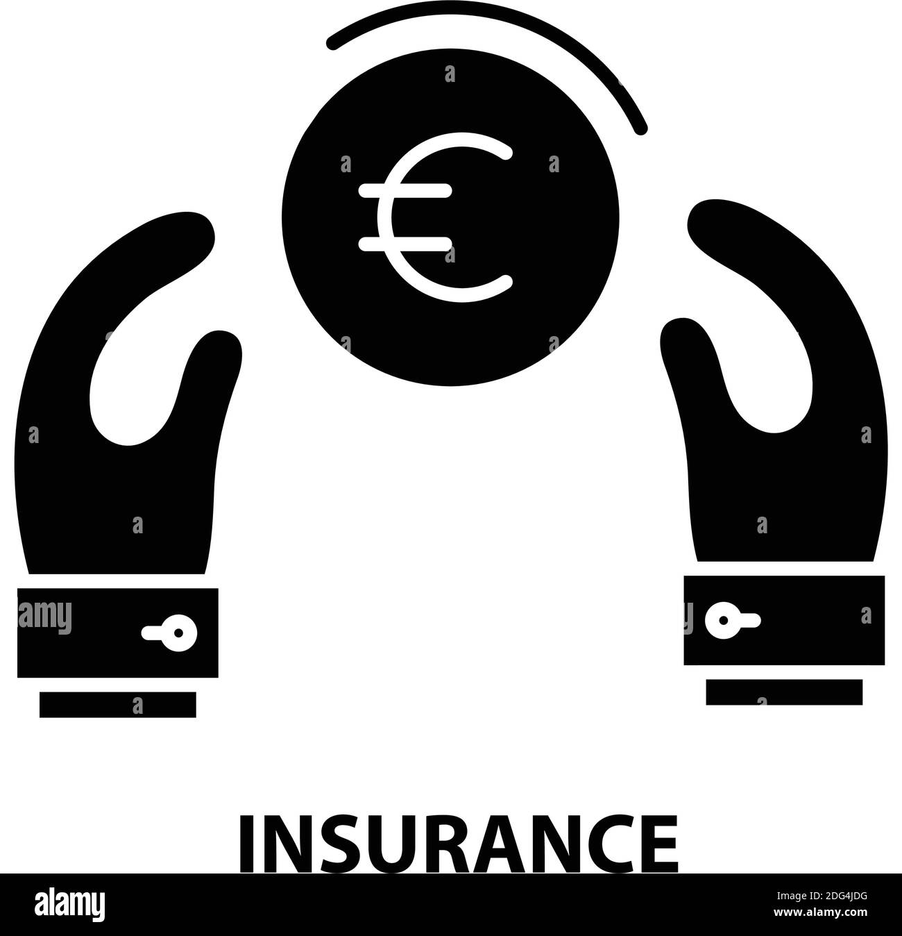 insurance symbol icon, black vector sign with editable strokes, concept ...