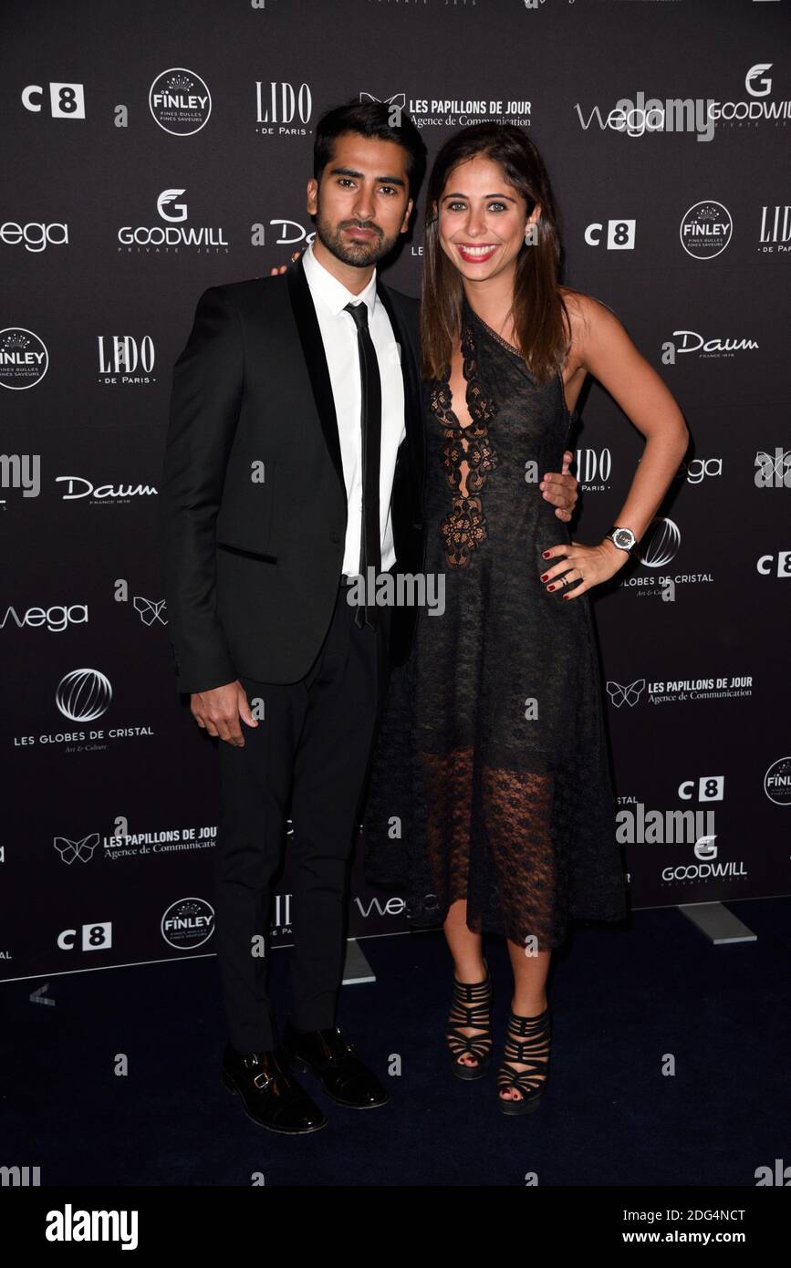 Helena Dassault, Victor Meilhan lors de la soiree des Globes de Cristal ...