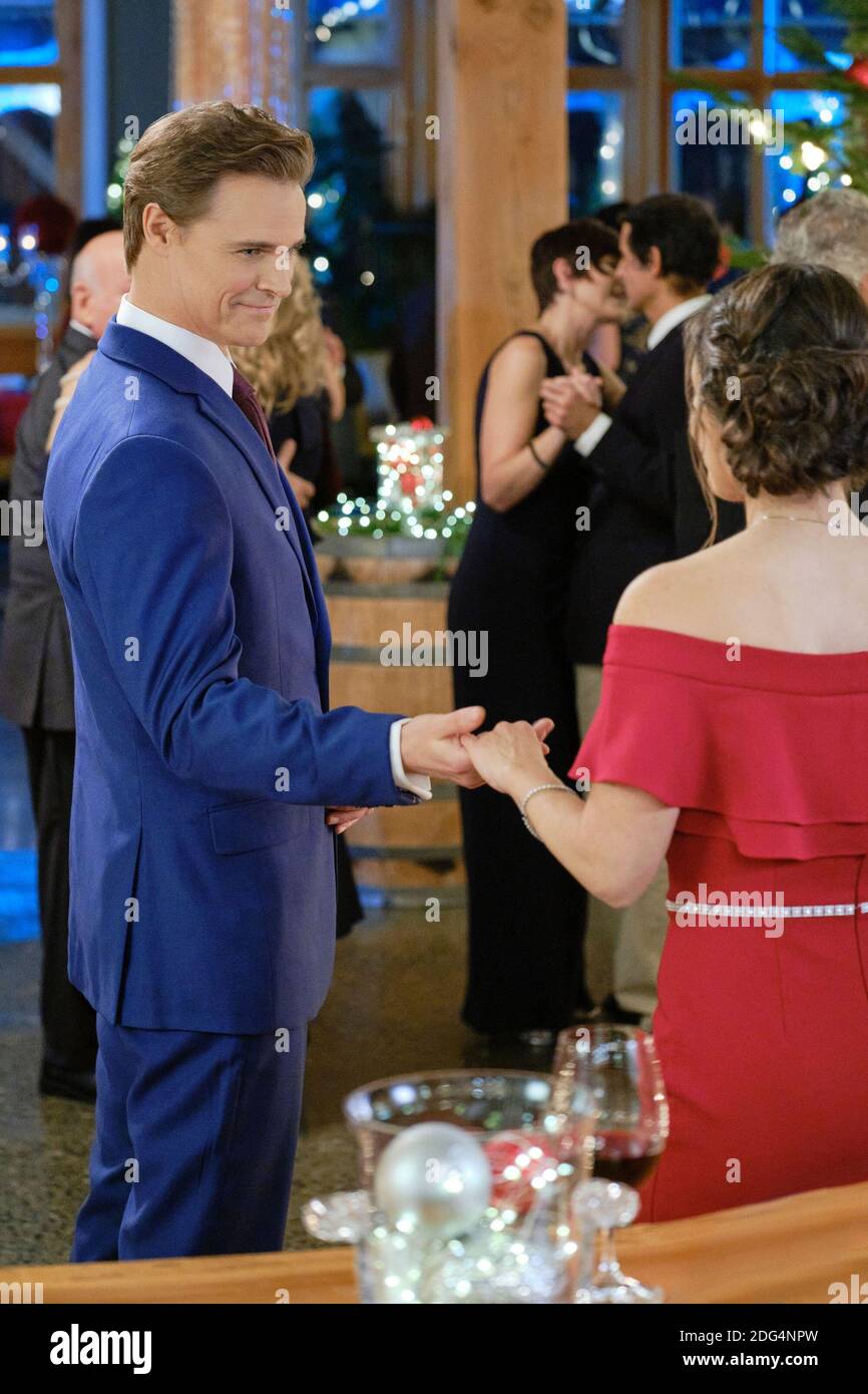 CHRISTMAS SHE WROTE, from left: Dylan Neal, Danica McKellar (back to ...