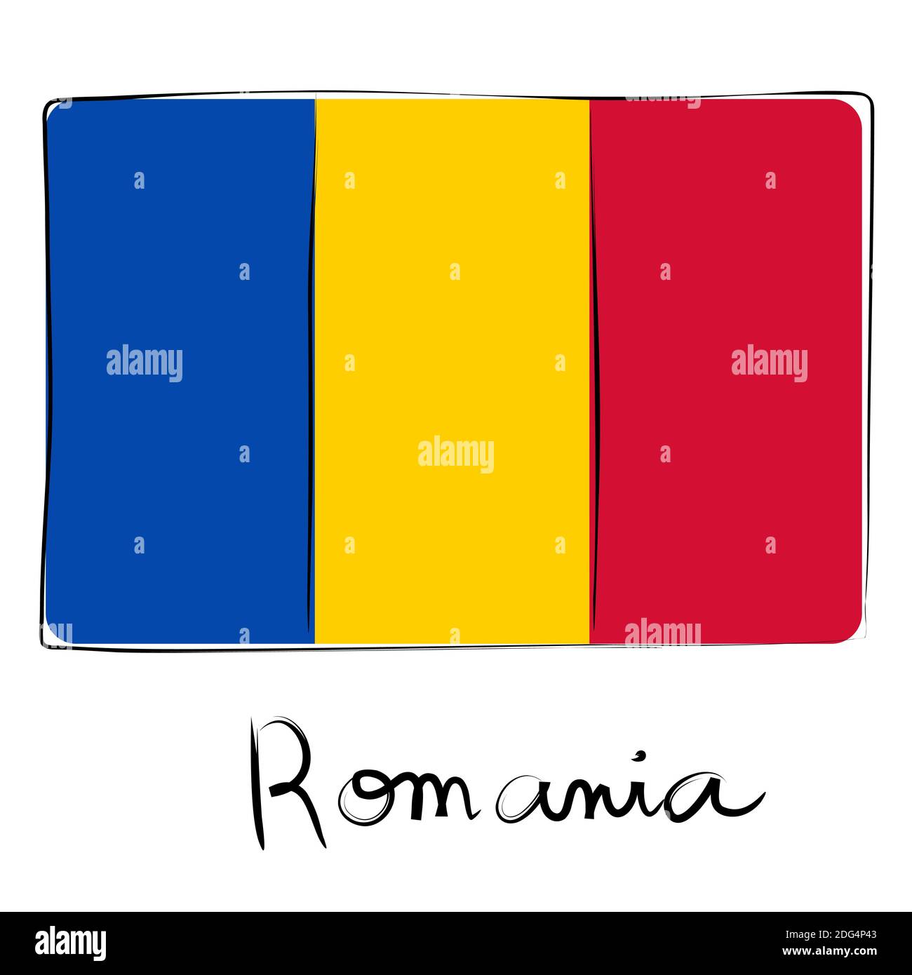 Romania flag doodle Stock Photo - Alamy