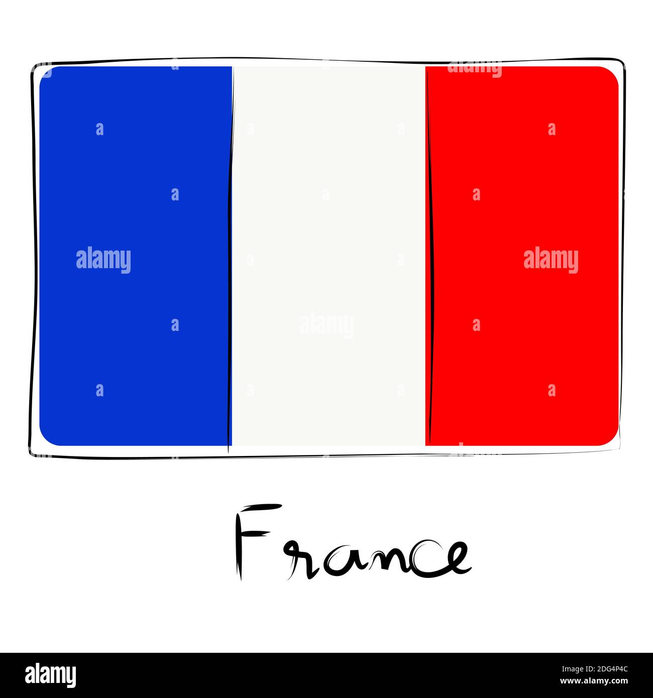 France flag doodle Stock Photo - Alamy