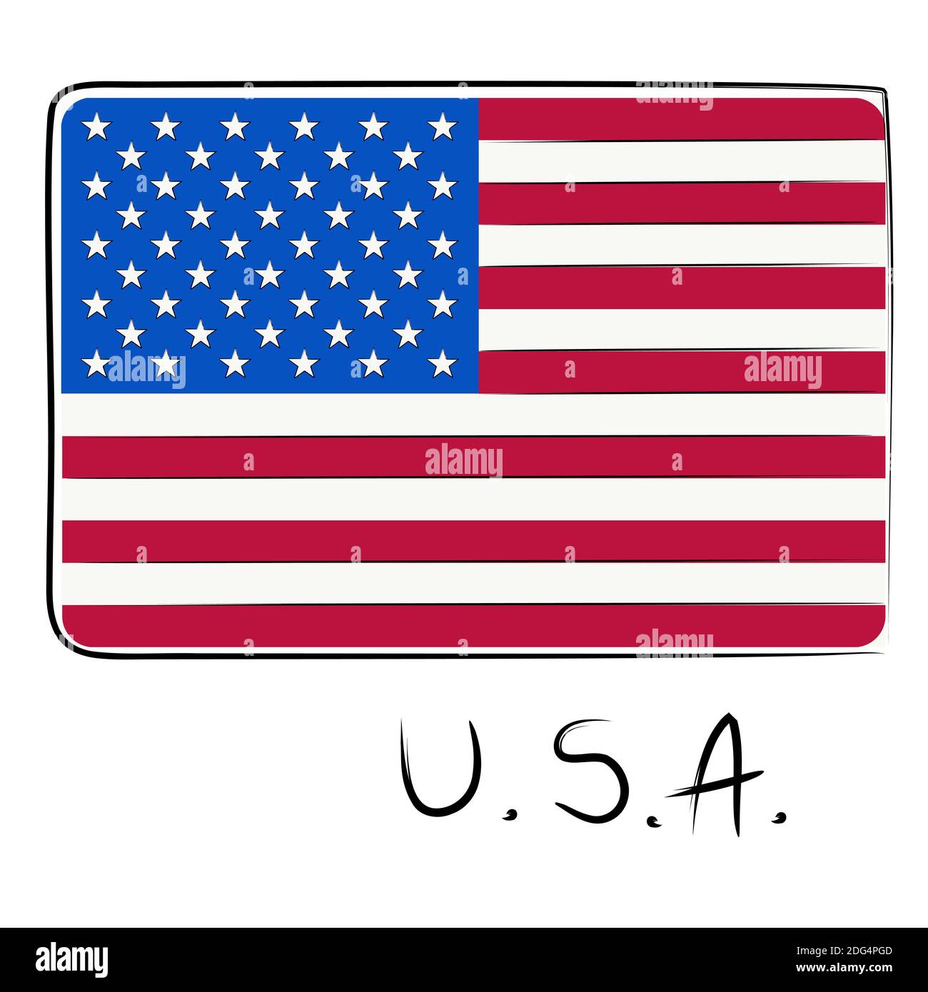 USA flag doodle Stock Photo - Alamy