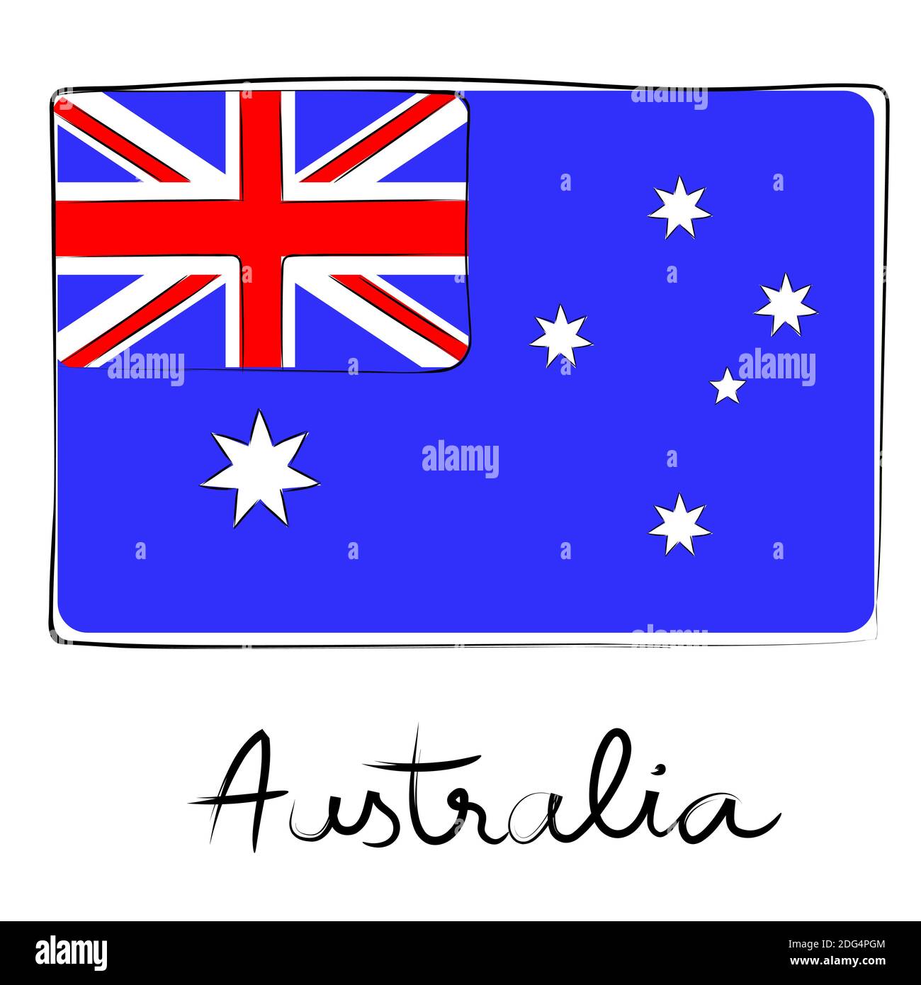 Australia doodle flag Stock Photo - Alamy