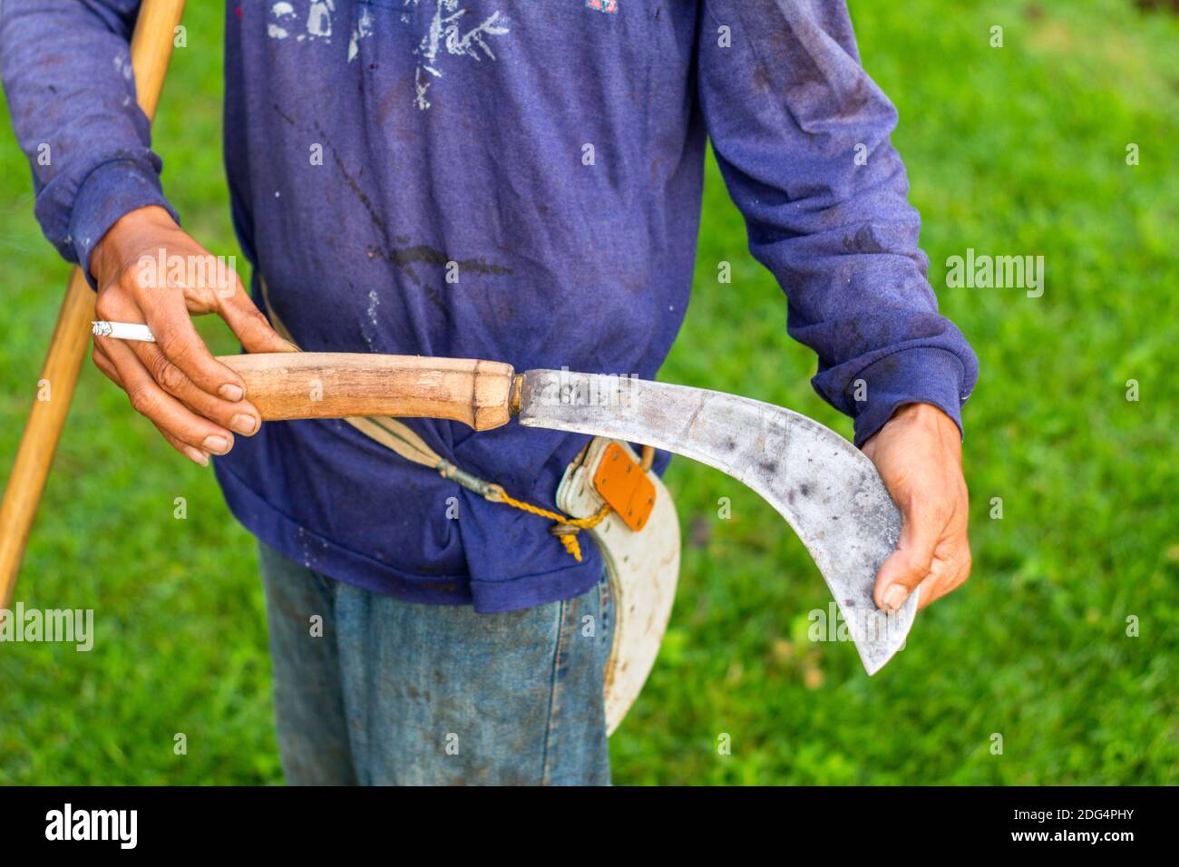 A farm worker with his bolo farm blade in Batangas, Philippines Stock ...