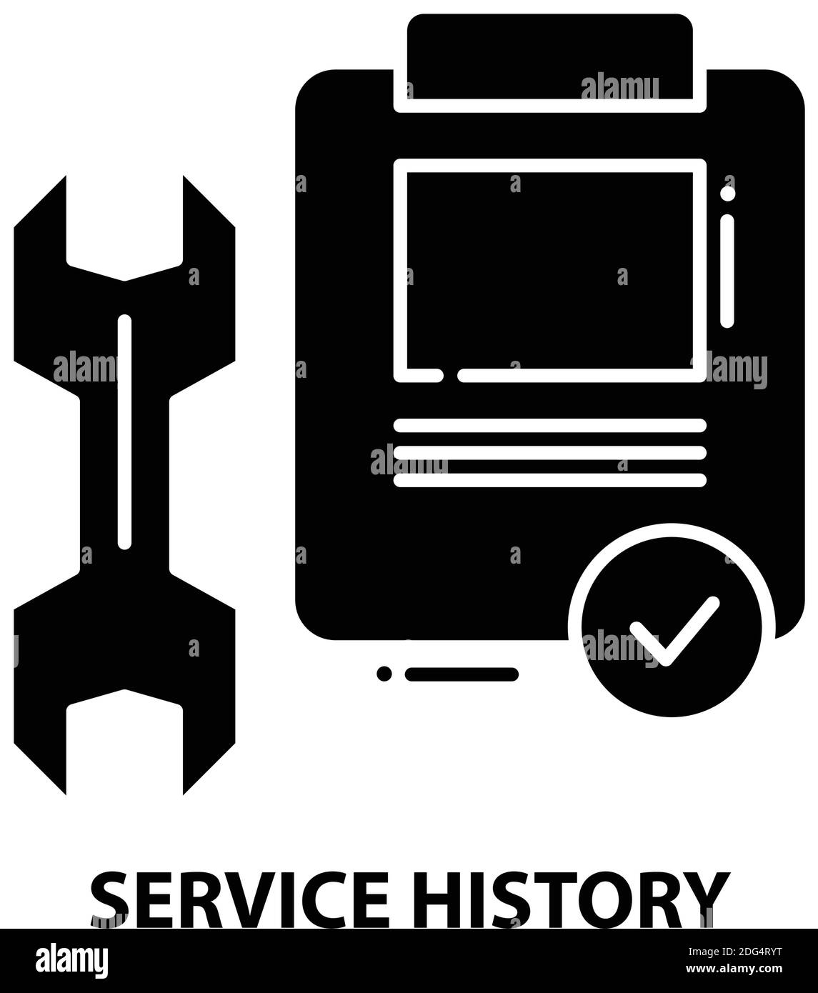 service history icon, black vector sign with editable strokes, concept ...