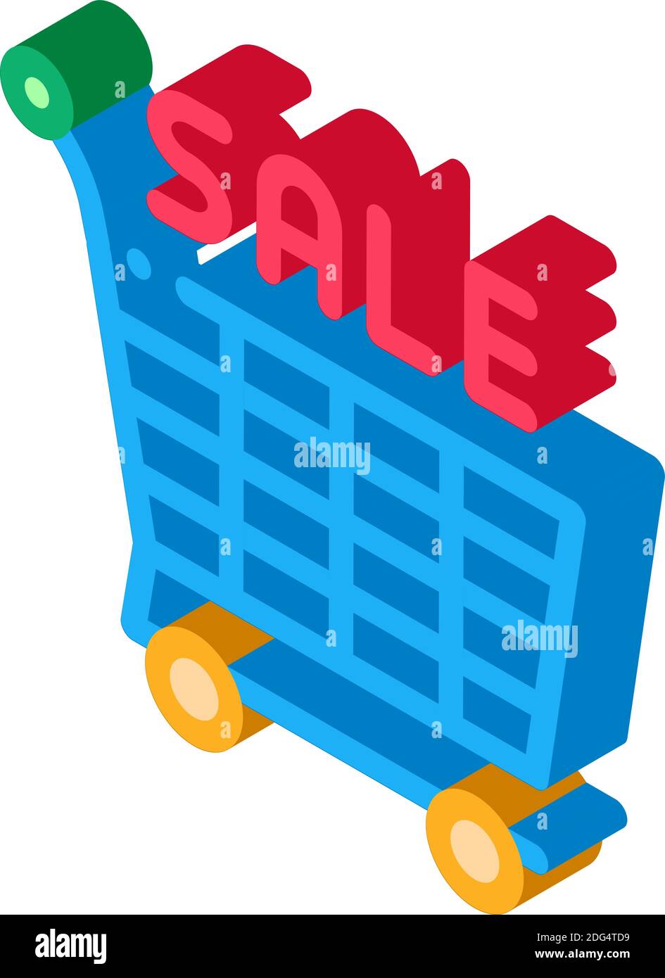 shop sale cart isometric icon vector illustration Stock Vector Image ...