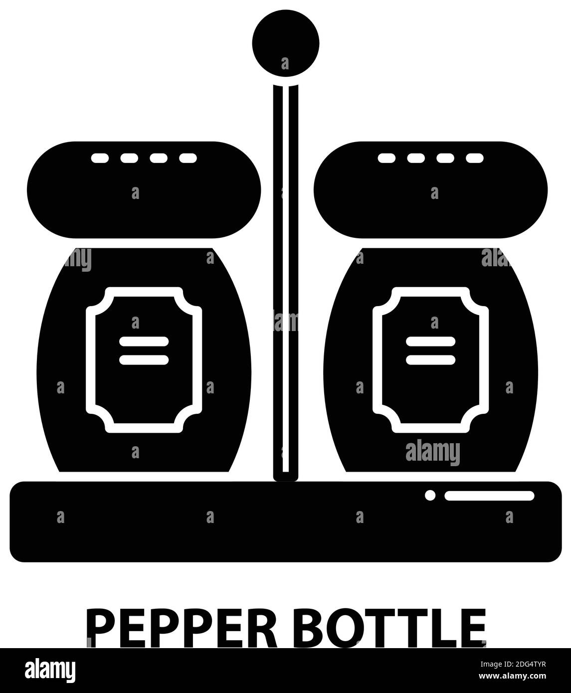 pepper bottle icon, black vector sign with editable strokes, concept ...