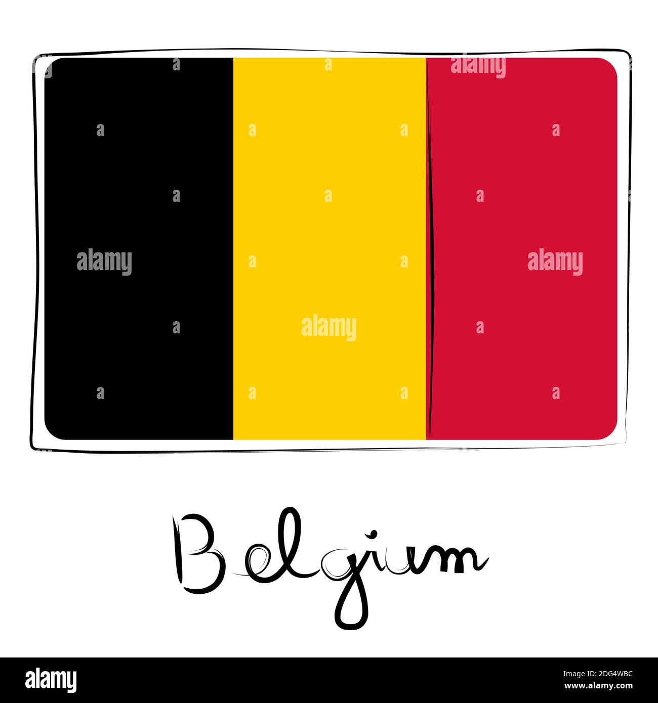 Belgium flag doodle Stock Photo - Alamy