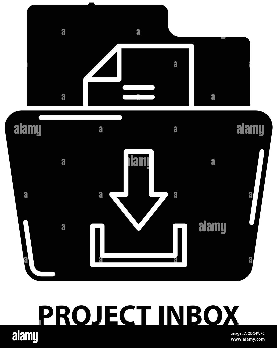 project inbox icon, black vector sign with editable strokes, concept illustration Stock Vector ...