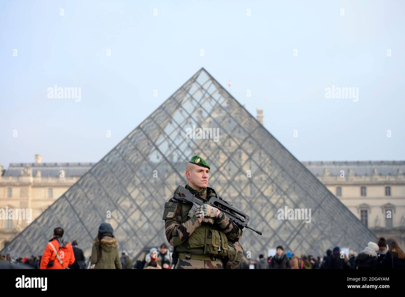 File photo of a French Foreign Legion soldier standing guard outside ...