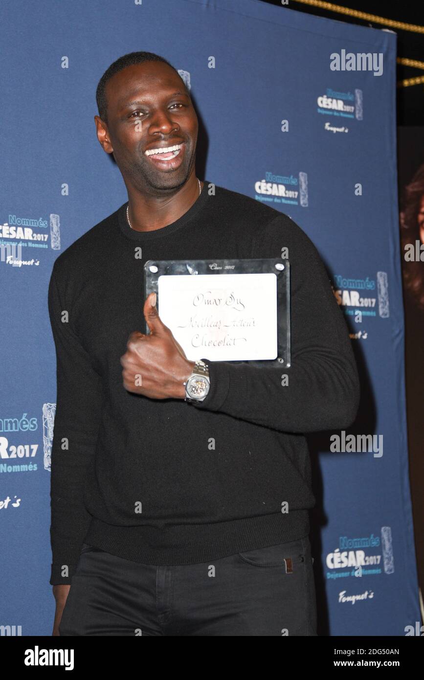 Actor Omar Sy arriving to the Cesar Nominee Luncheon at Le Fouquet's ...