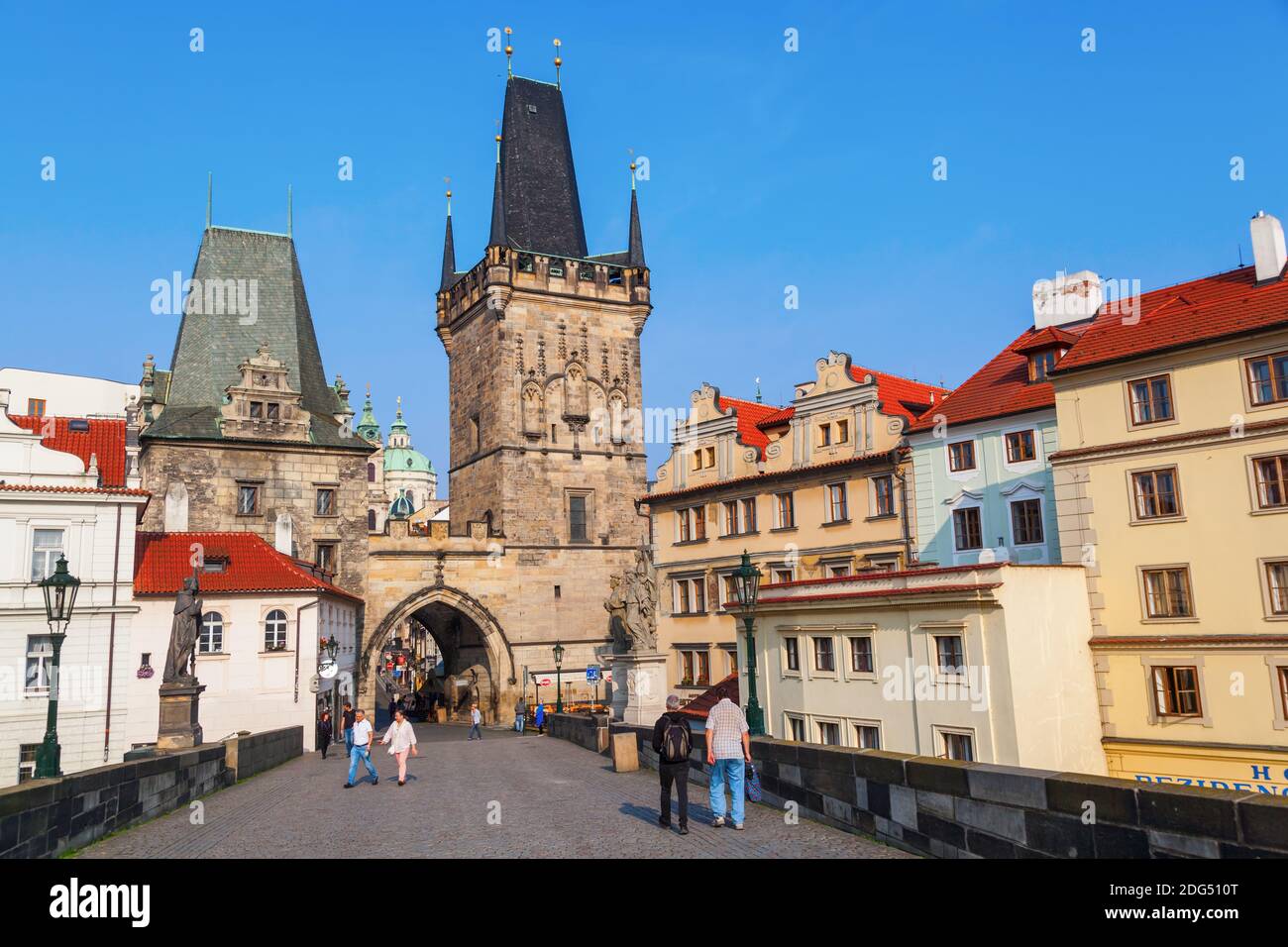 Bridge Tower at Charles Bridge in Prague, Czech Republic Stock Photo ...