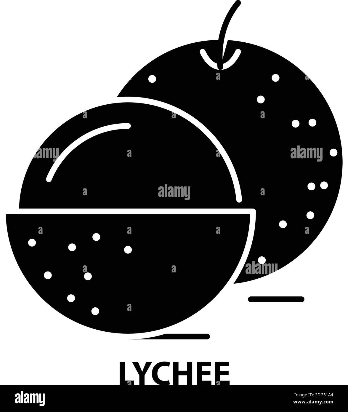 lychee icon, black vector sign with editable strokes, concept ...