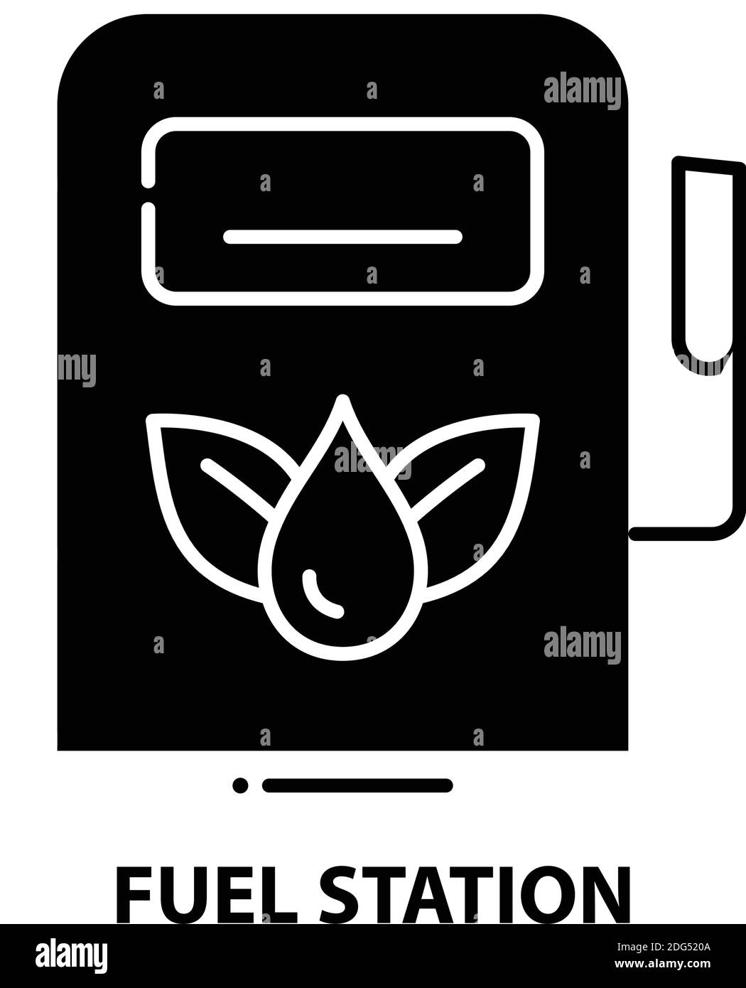 fuel station icon, black vector sign with editable strokes, concept ...