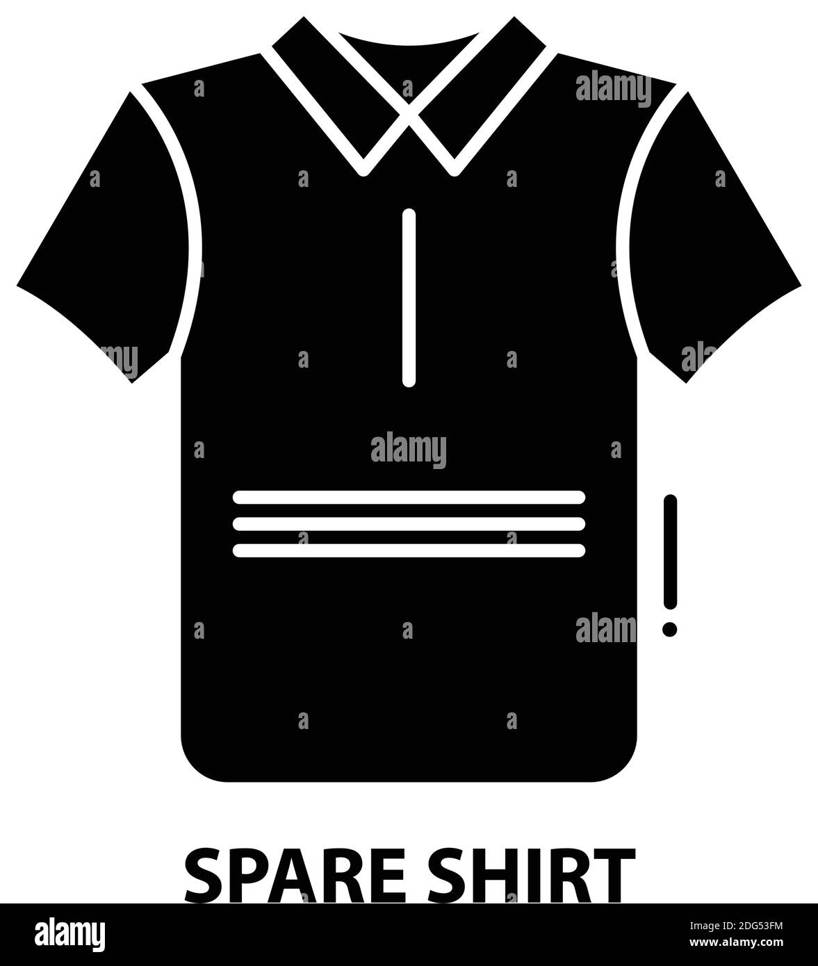 spare shirt icon, black vector sign with editable strokes, concept ...