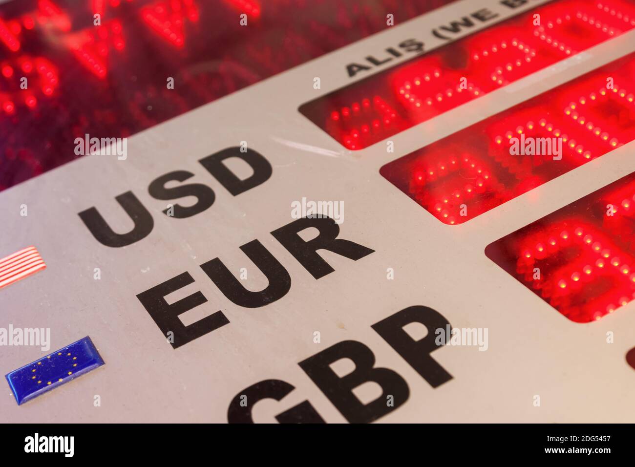 Board with convertible currencies Stock Photo - Alamy