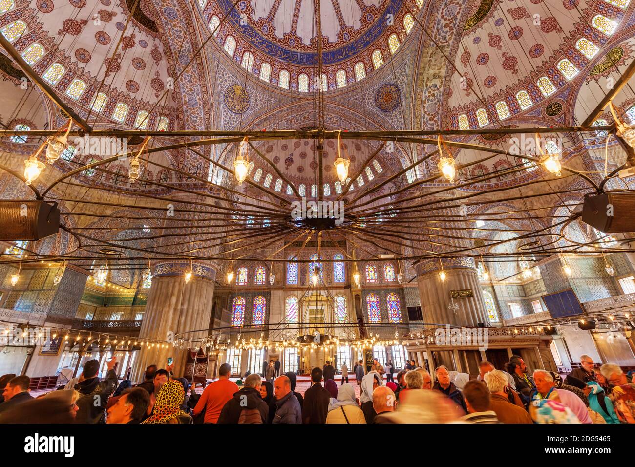 Inside view of the Blue Mosque in Istanbul, Turkey Stock Photo - Alamy