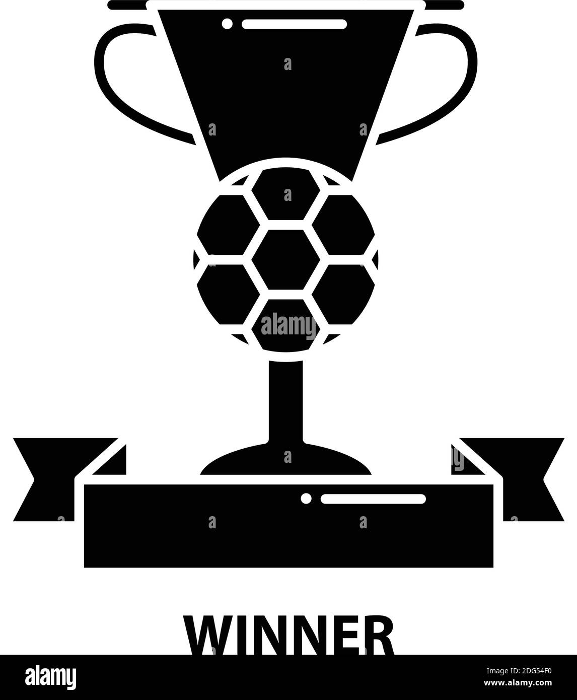winner icon, black vector sign with editable strokes, concept ...