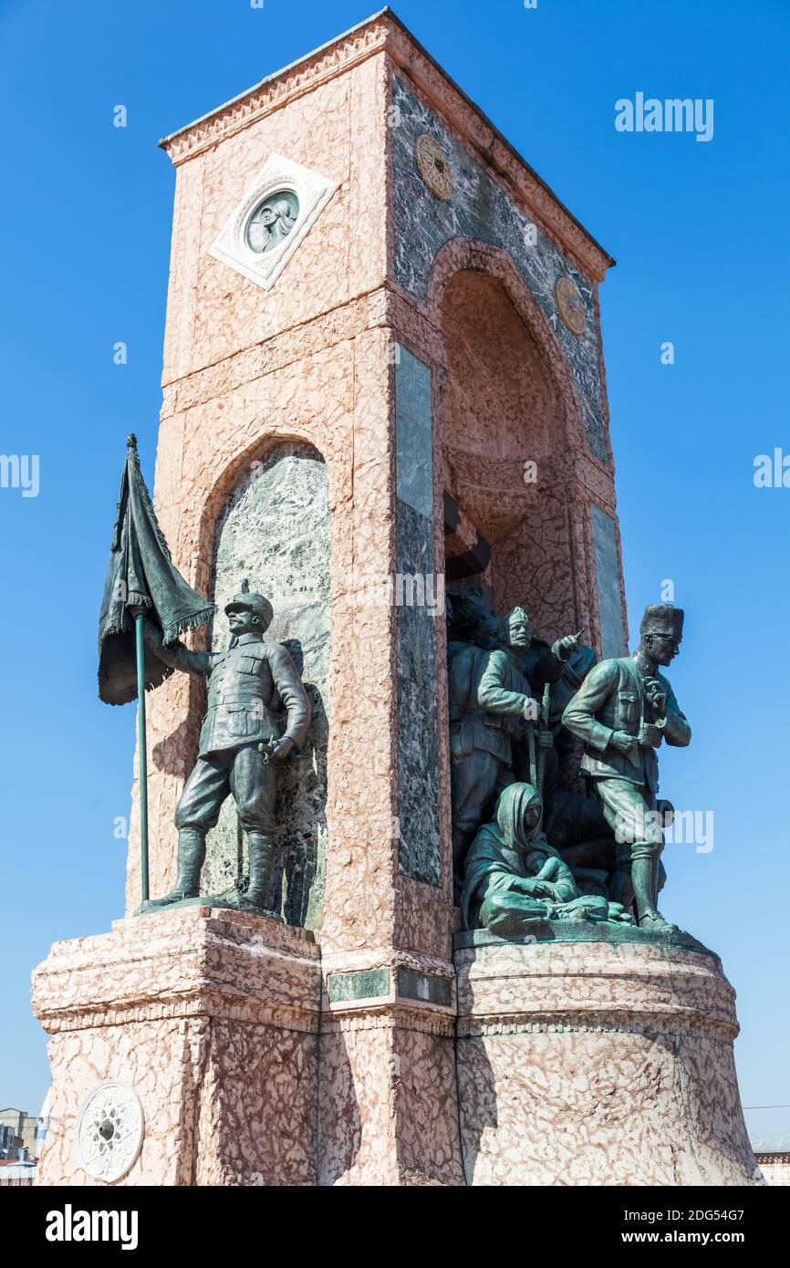 Republic Monument on the Taksim Square, Istanbul, Turkey Stock Photo ...