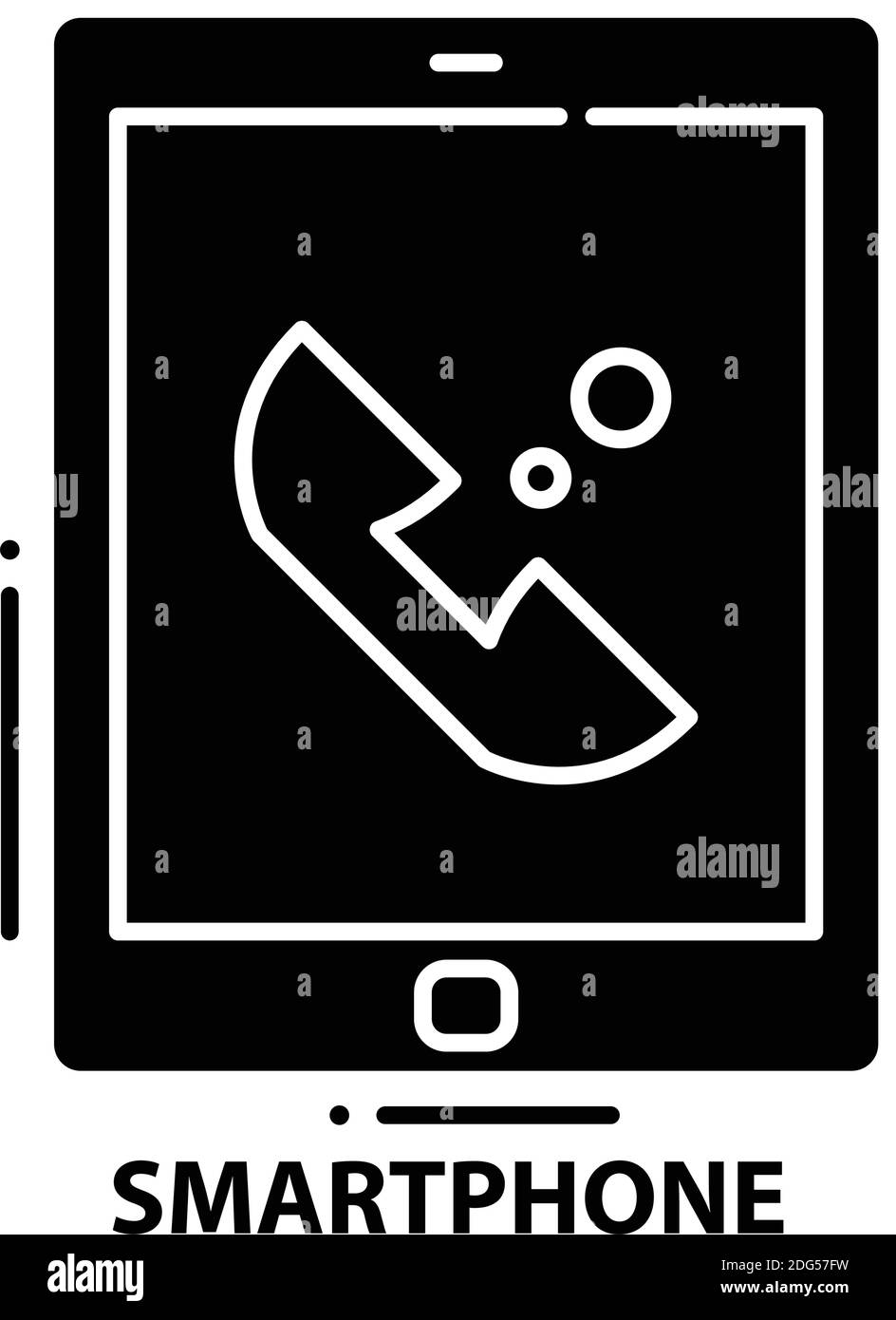smartphone symbol icon, black vector sign with editable strokes ...