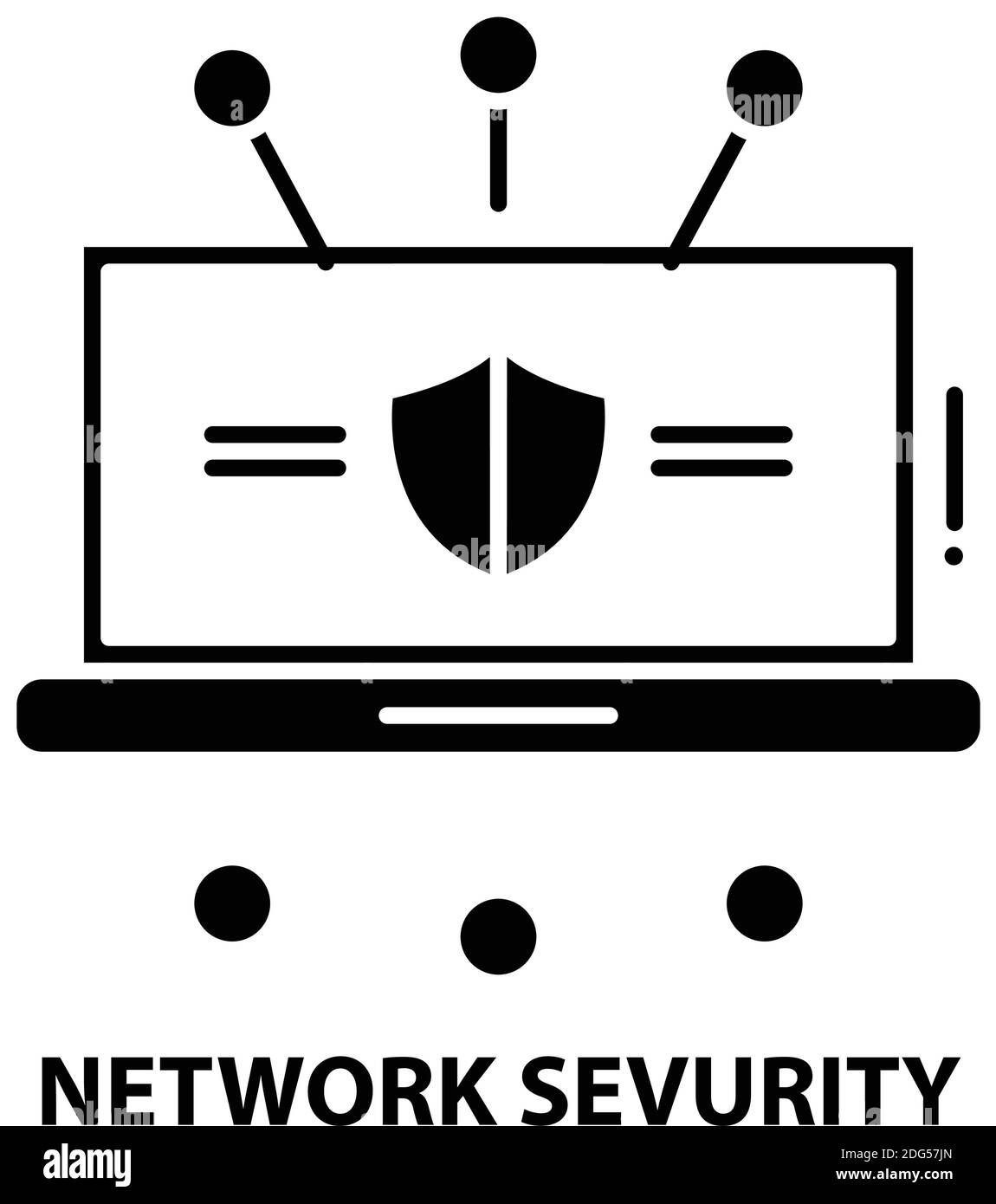 network sevurity icon, black vector sign with editable strokes, concept ...