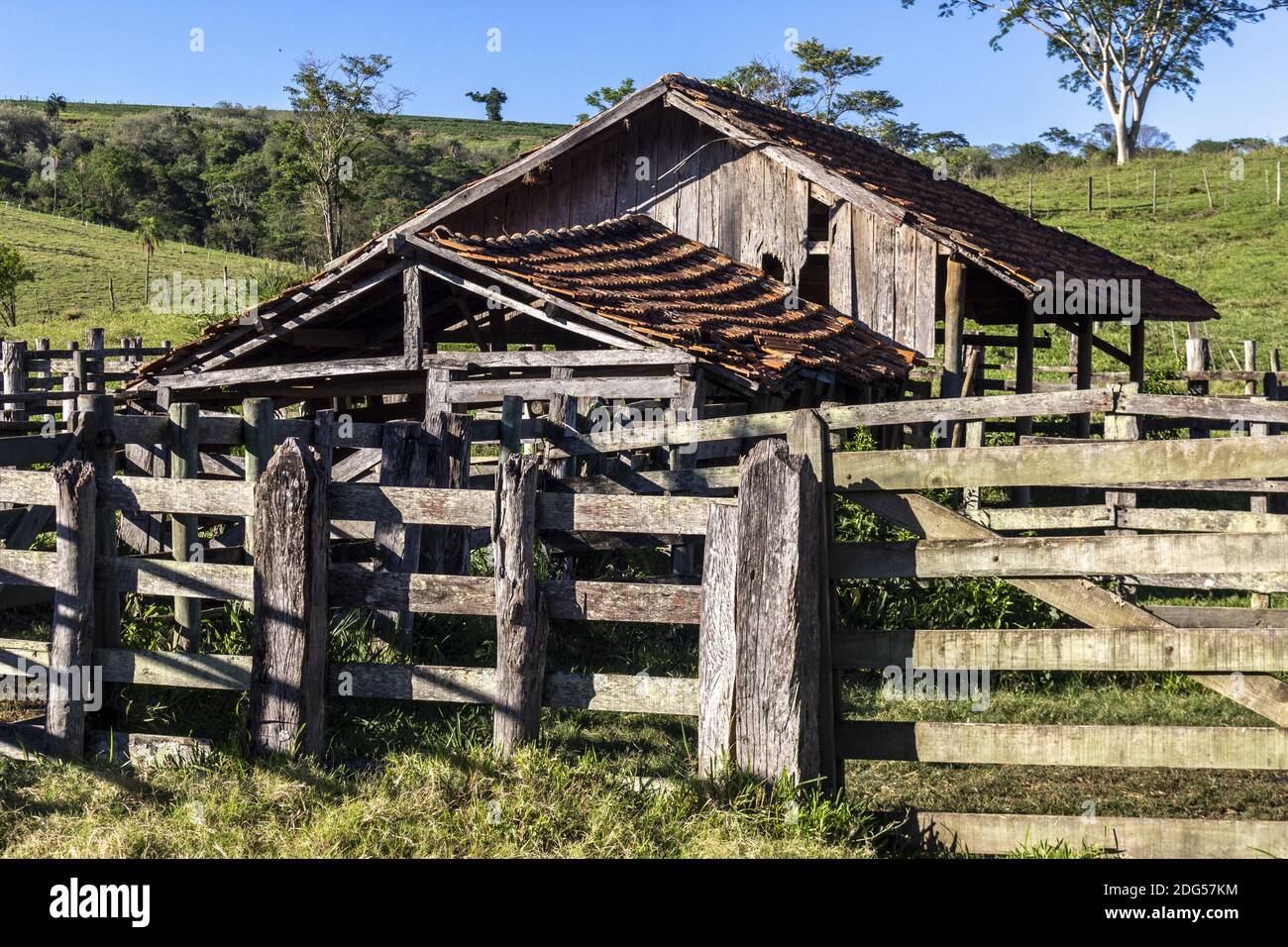 Empty old wooden cattle hi-res stock photography and images - Alamy