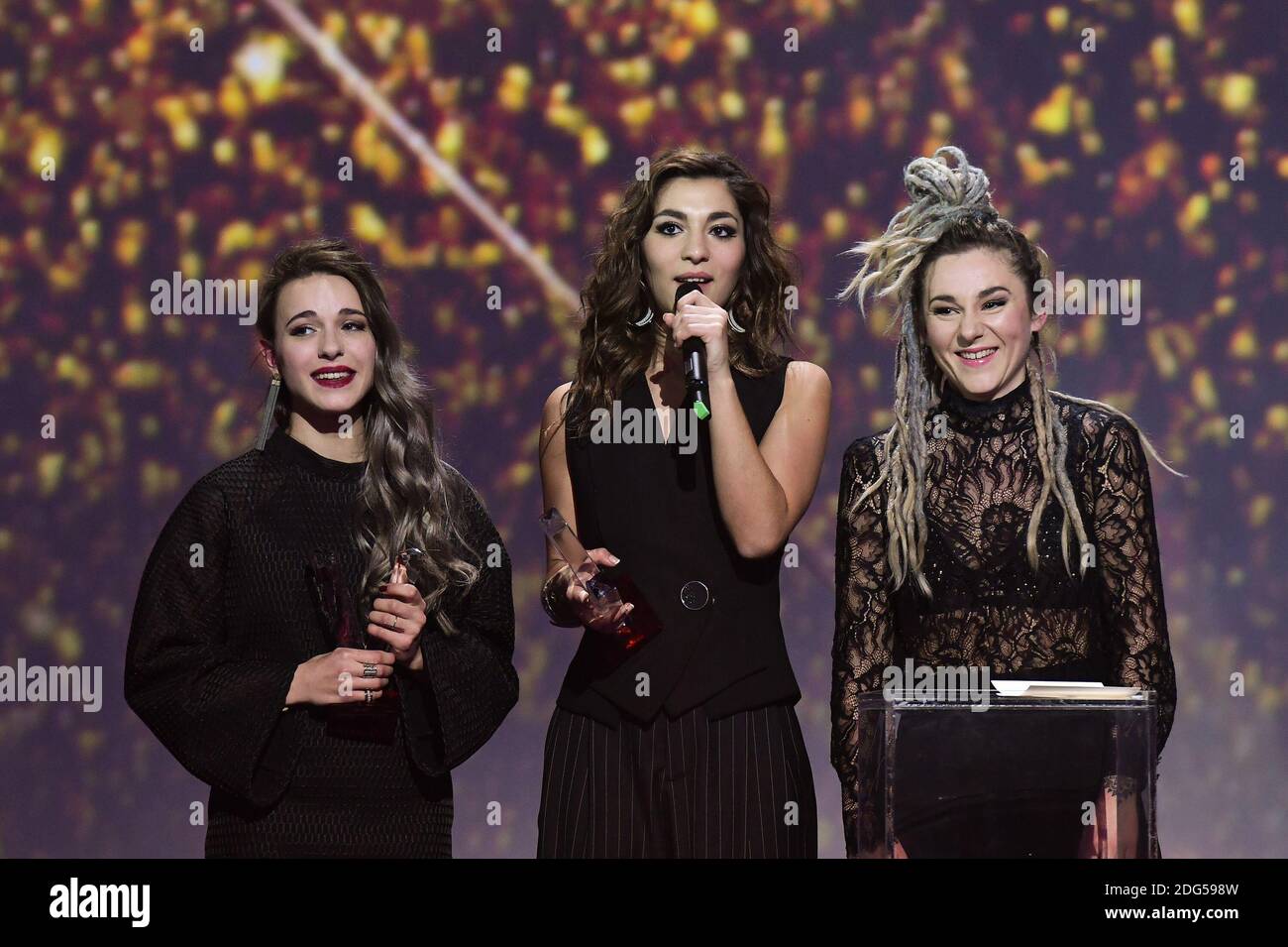 LEJ during the 32nd Victoires de la Musique ceremony held at the Zenith ...