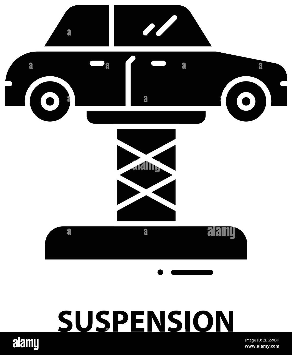 suspension symbol icon, black vector sign with editable strokes ...