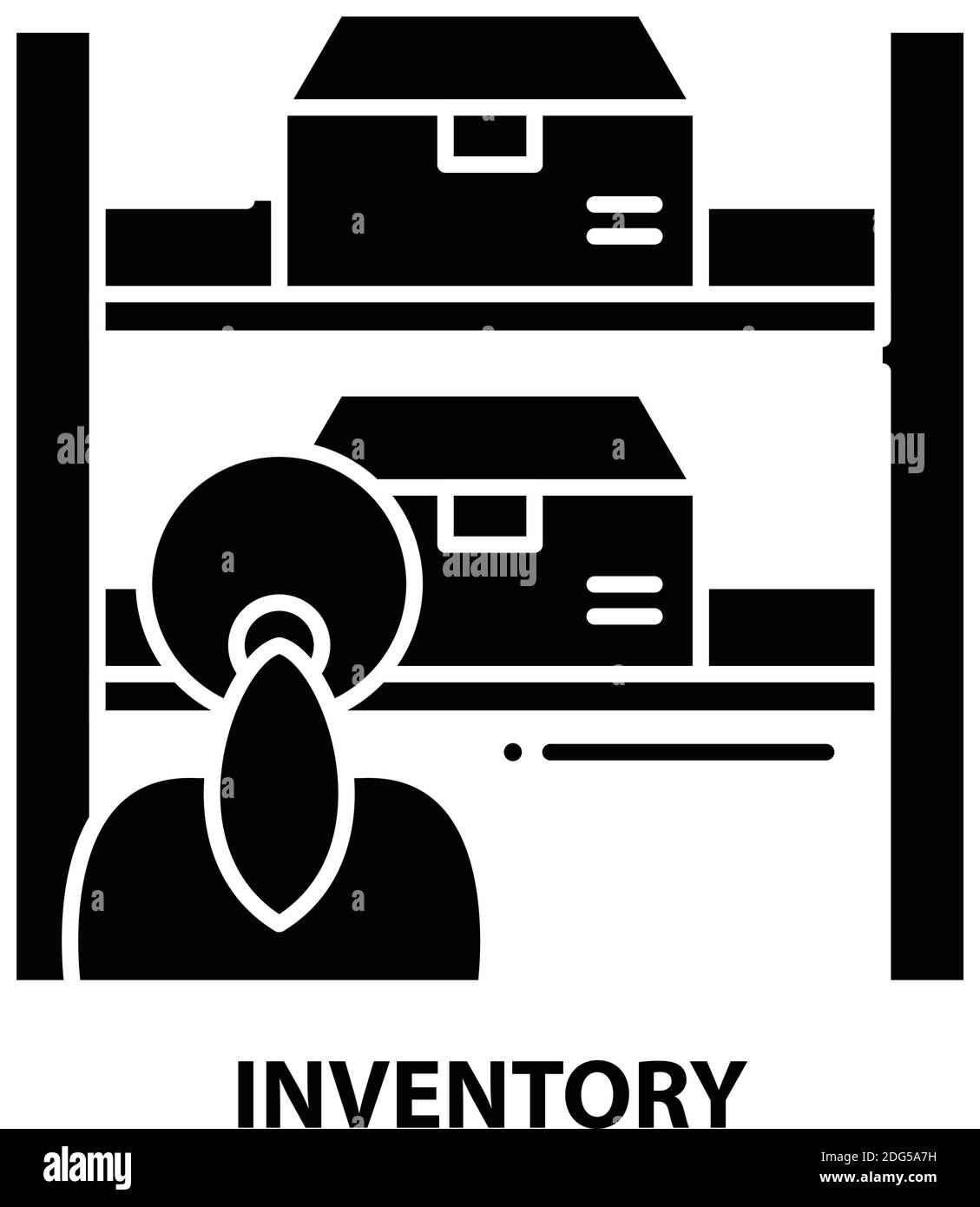 inventory icon, black vector sign with editable strokes, concept symbol ...