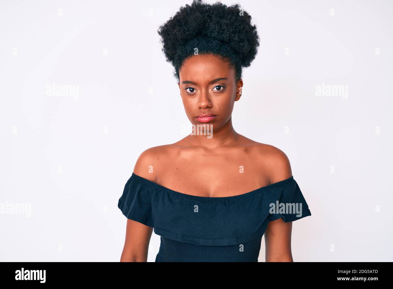 Young african american woman wearing casual clothes depressed and worry ...