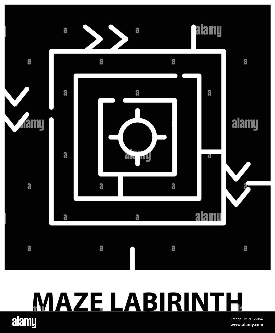 maze labirinth icon, black vector sign with editable strokes, concept ...
