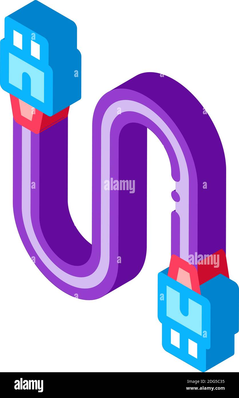 electonic cord computer detail isometric icon vector illustration Stock ...