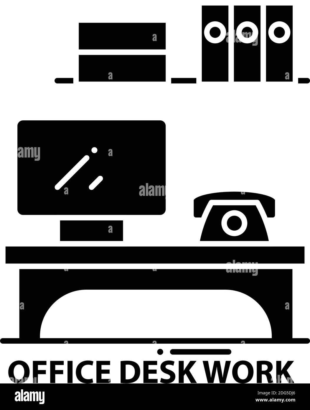 Wooden office table computer notepad Stock Vector Images - Alamy