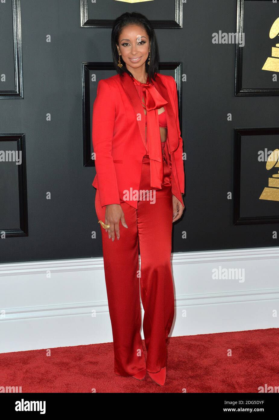 Mya attends the 59th GRAMMY Awards at STAPLES Center on February 12 ...