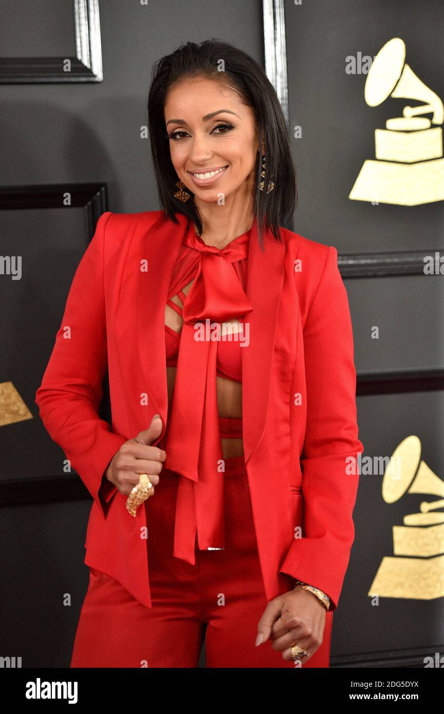 Mya attends the 59th GRAMMY Awards at STAPLES Center on February 12 ...