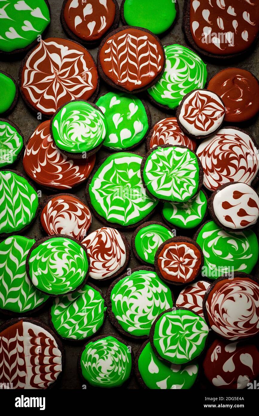 Green and White Chocolate Sugar Cookies Stock Photo - Alamy