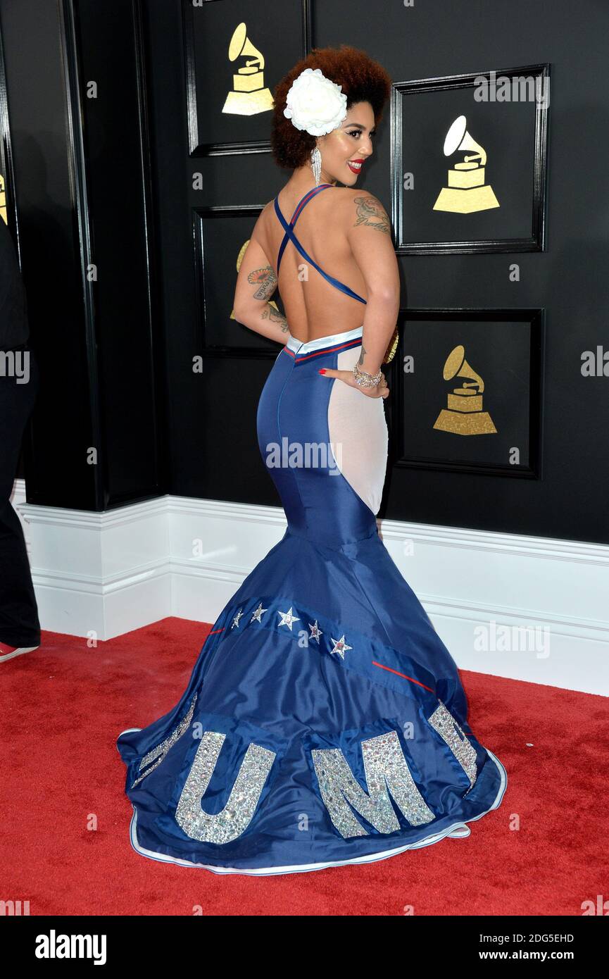 Joy Villa shows her support to Donald Trump as she attends the 59th ...