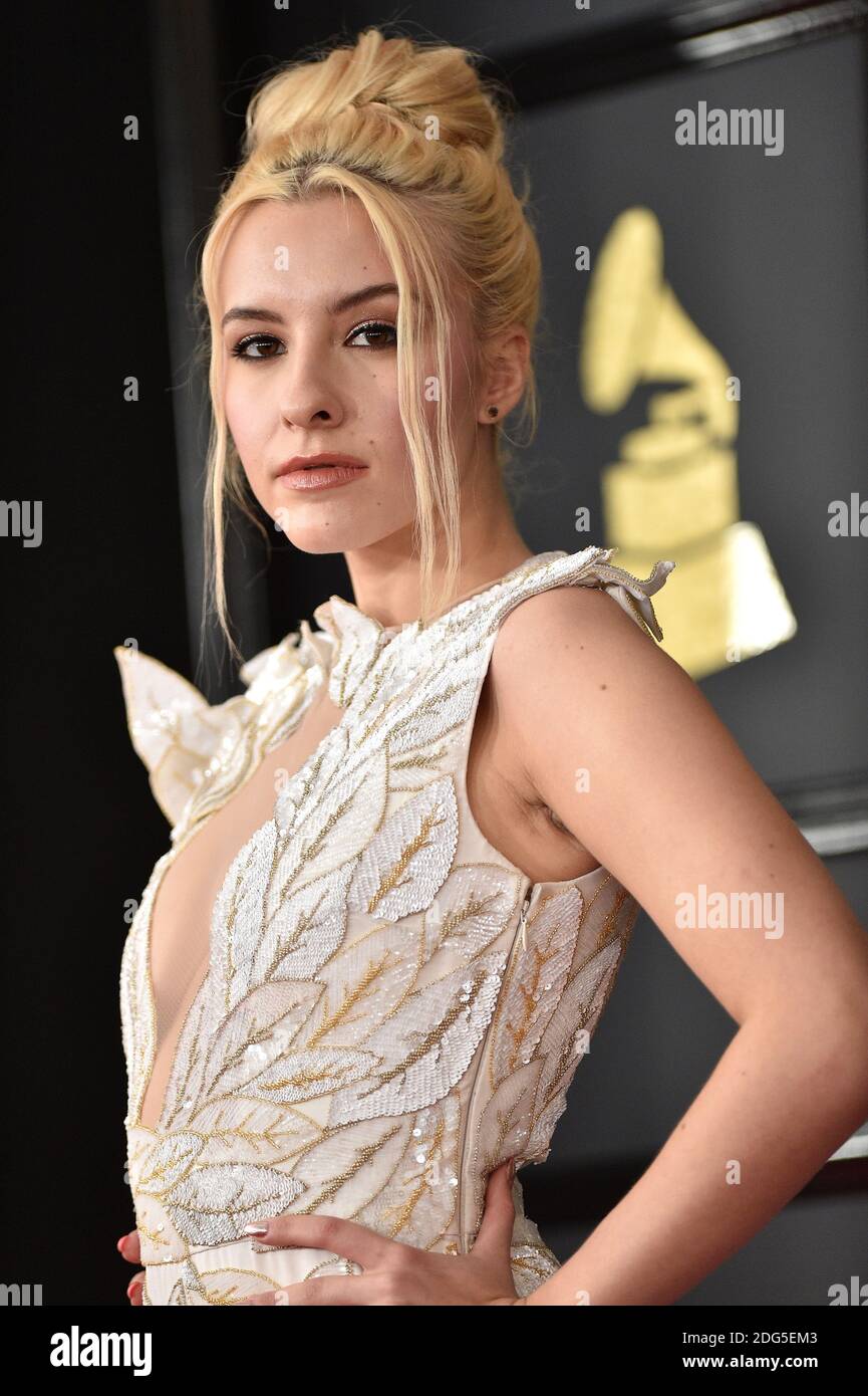 Sophie Beem attends the 59th GRAMMY Awards at STAPLES Center on ...