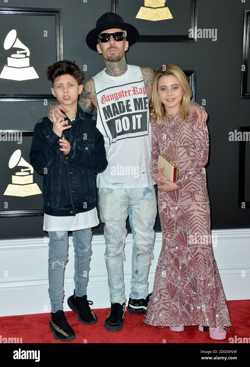 Travis Barker attends the 59th GRAMMY Awards at STAPLES Center on ...