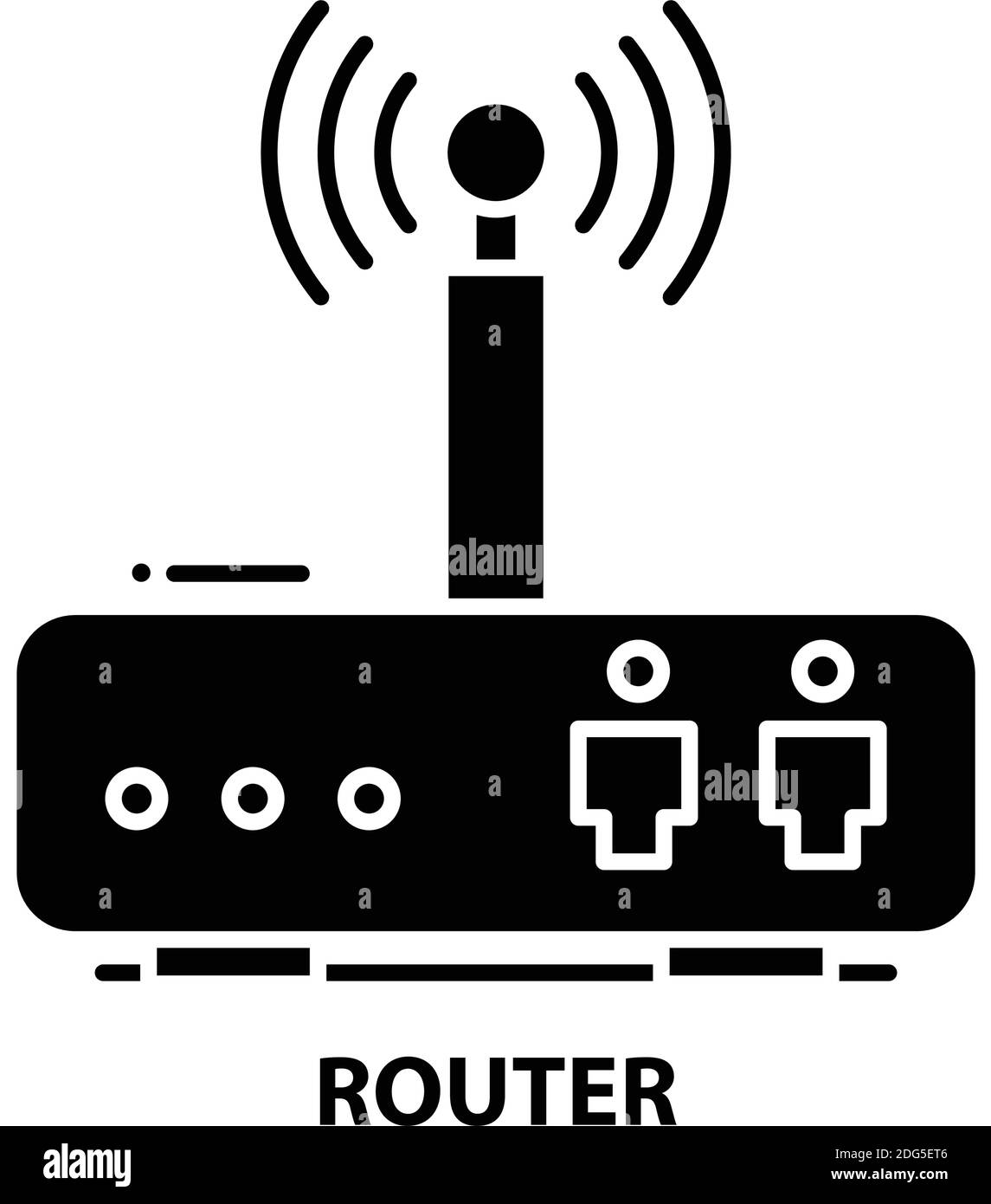 router icon, black vector sign with editable strokes, concept ...